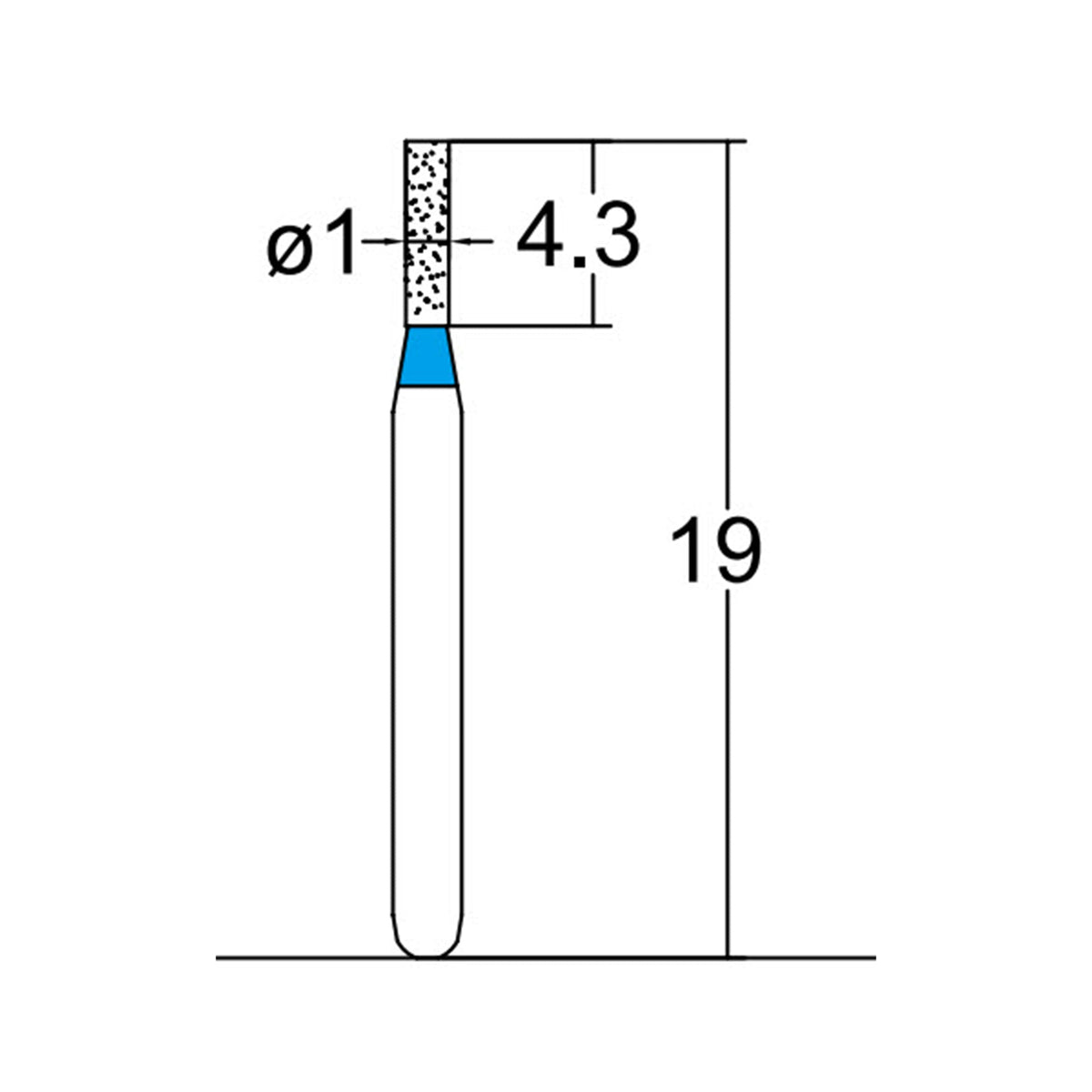 Cylindrical 1 mm Dia. Medium Grit Diamond Bur 5 per pack. 107.10M3 ...
