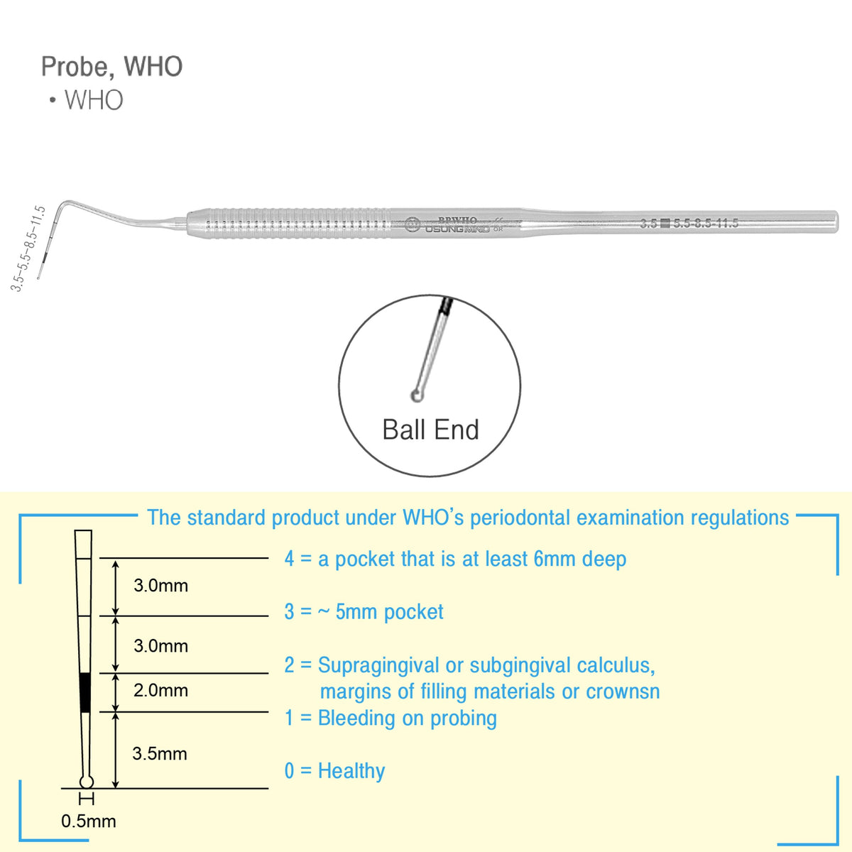 Dental Ball End Probe Premium Osung -BPWHO | Osung USA