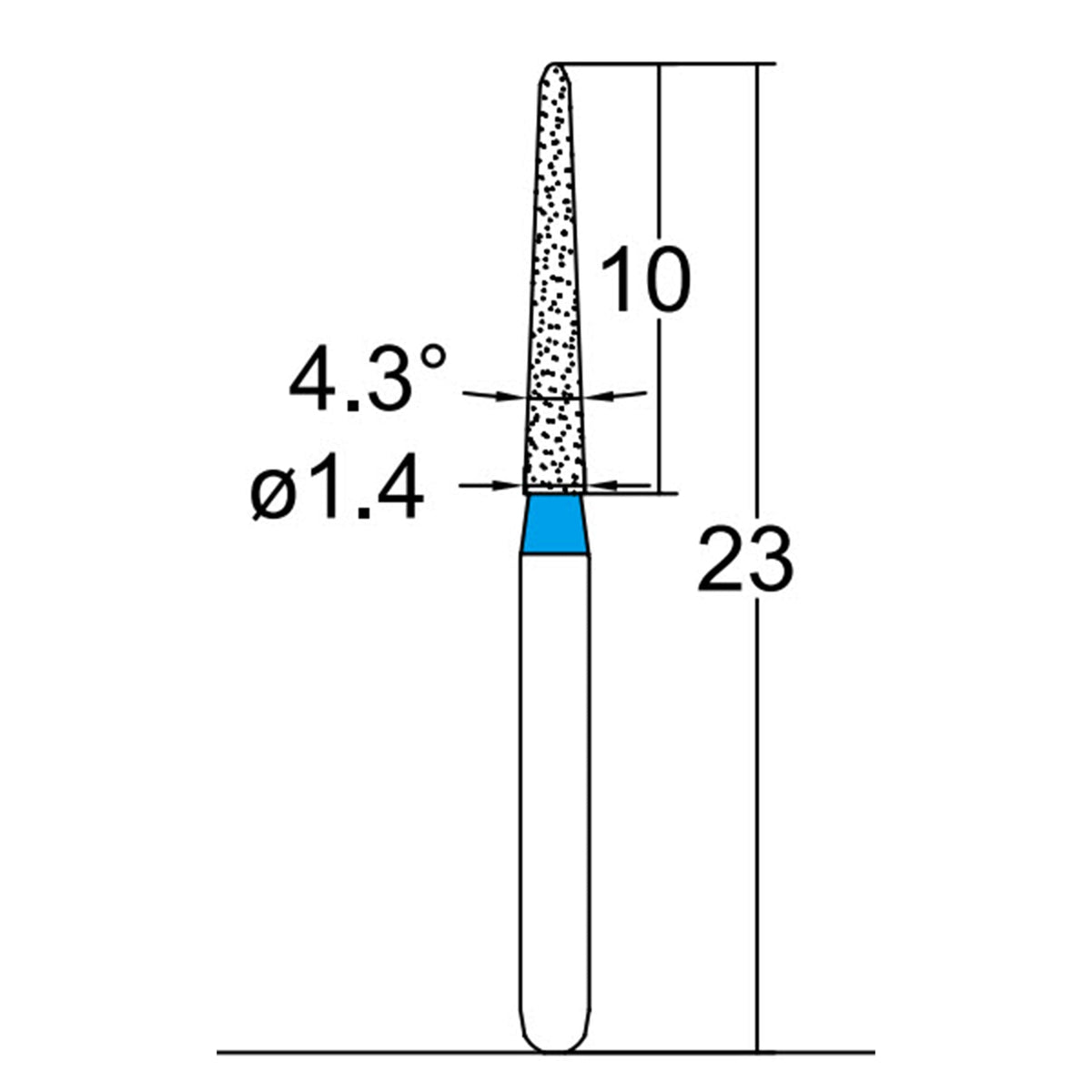 Torpedo, Conical 1.4 mm Dia. Medium Grit Diamond Bur 5 per pack. 294 ...