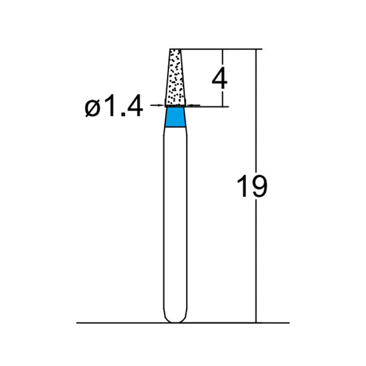Conical, Truncated 1.4 mm Dia. Medium Grit Diamond Bur 5 per pack. 168 ...