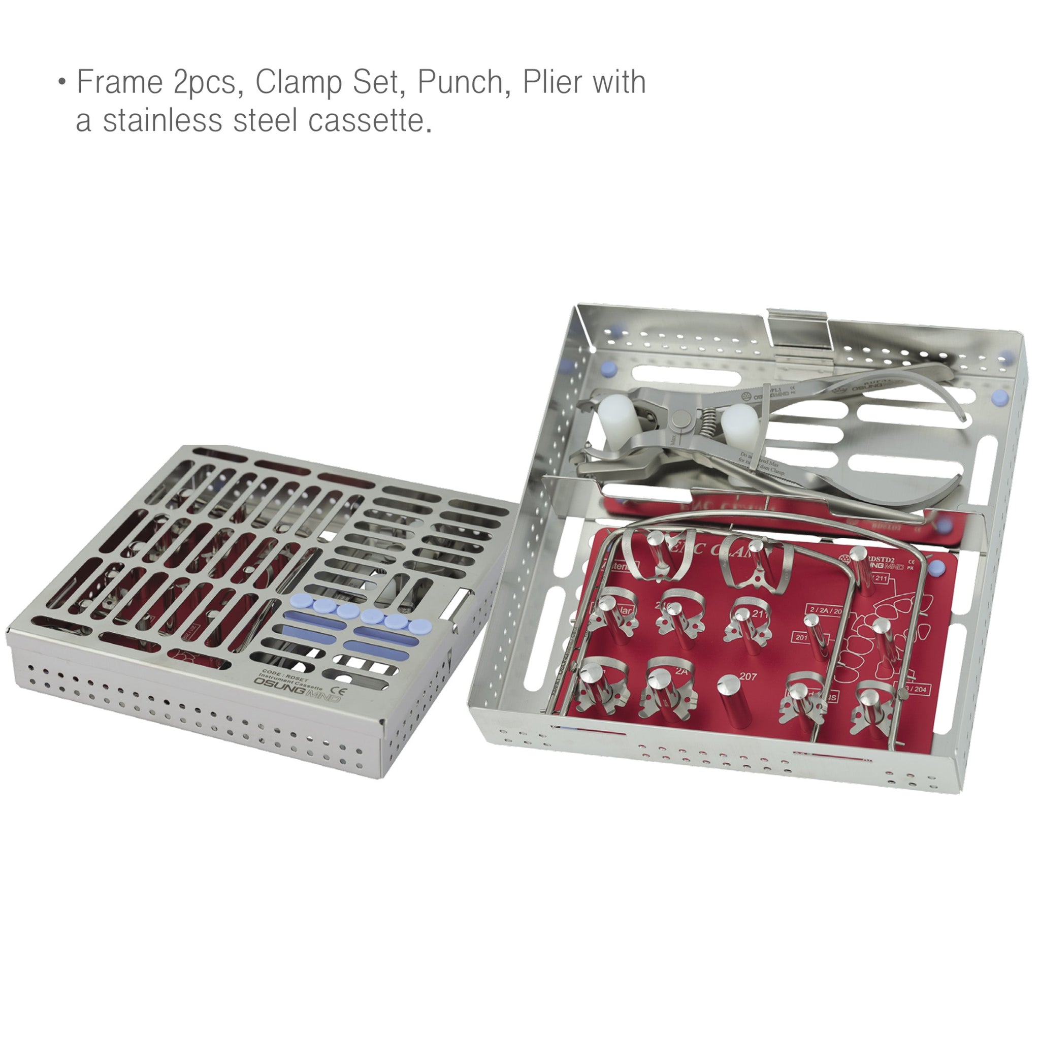 Rubber Dam Clamps Kit with Cassette Osung -RDSET | Osung USA