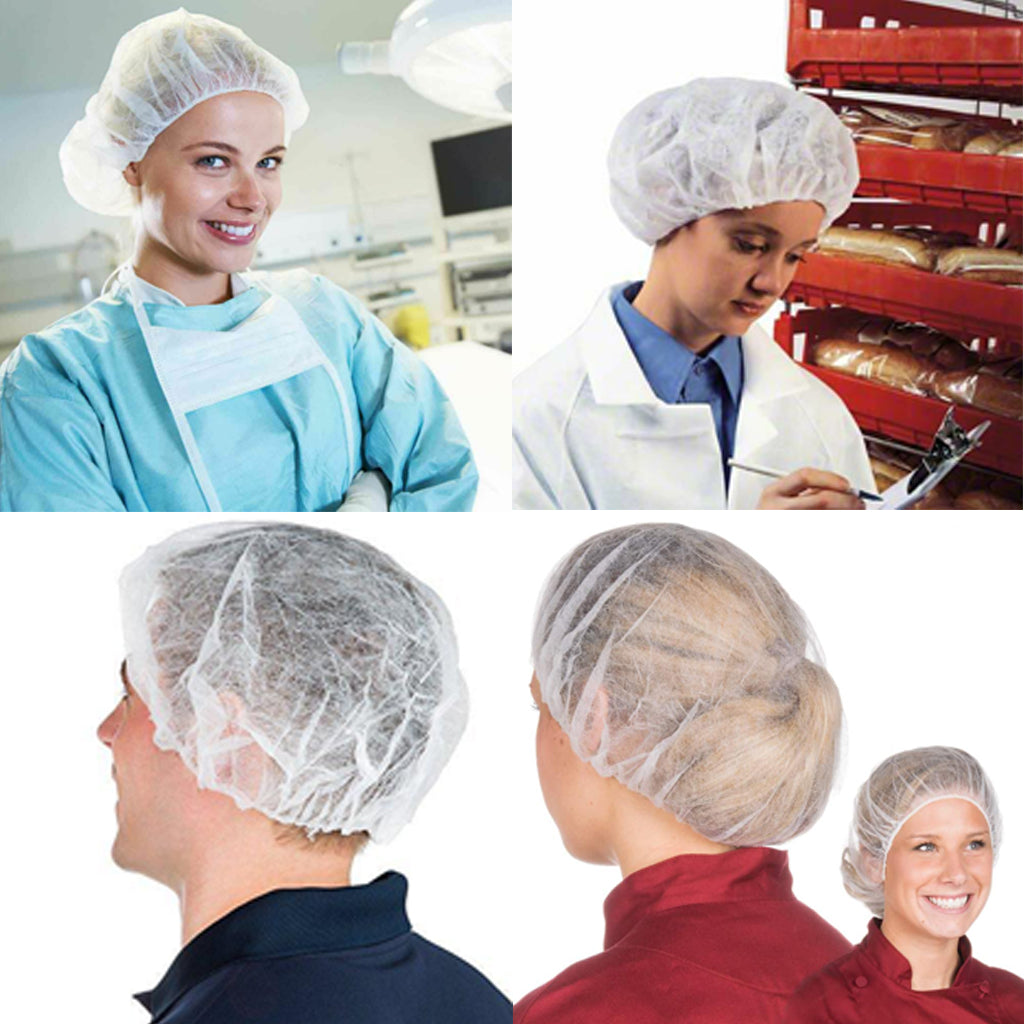 Disposable White Bouffant Cap - Hair Net - 24 Inch - 100 Pcs Per Pack ...